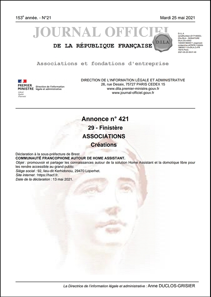 Annonce de la création de l'association Communauté Francophone autour de Home Assistant ...
