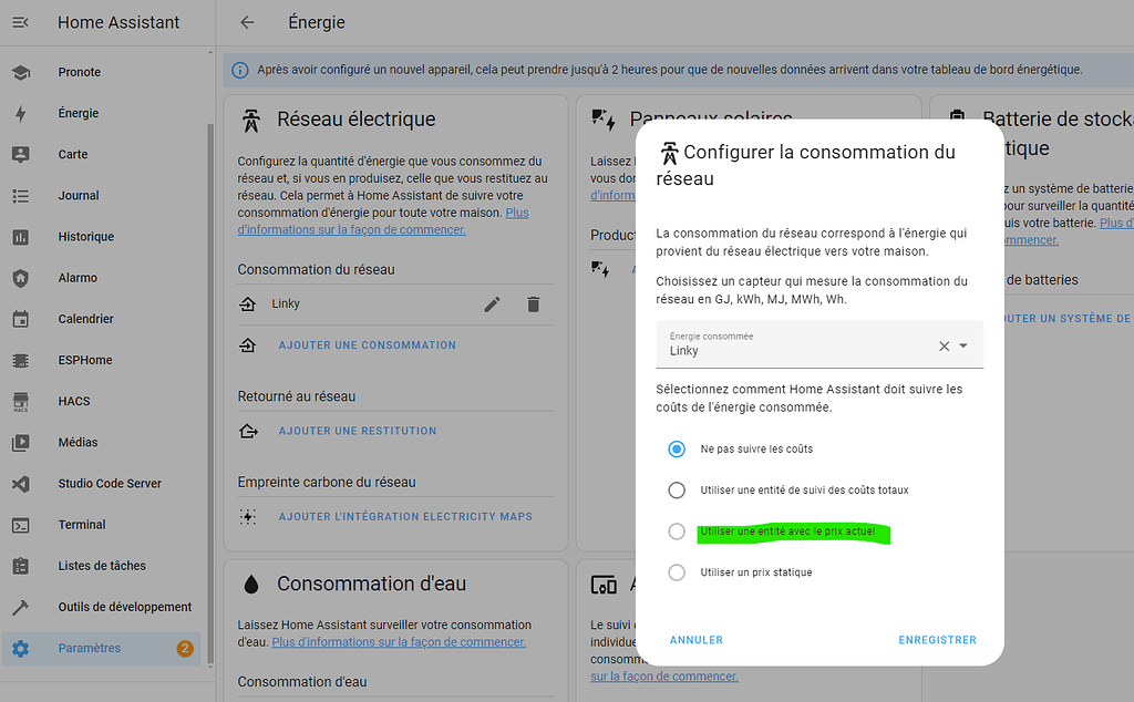 Intégration Ha-Linky et cout énergie - Entraide Home Assistant - Home ...