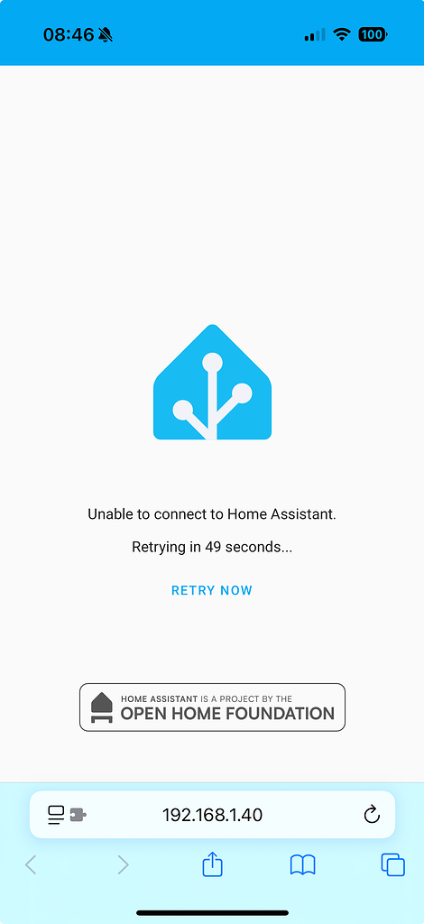 Unable to connect to Home Assistant. Retrying in ... secondes - Entraide Home Assistant - Home ...