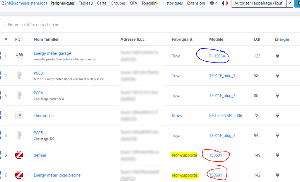 Appareil tuya plus reconnu ENERGY METER Tuya TS0601 - Entraide Home ...