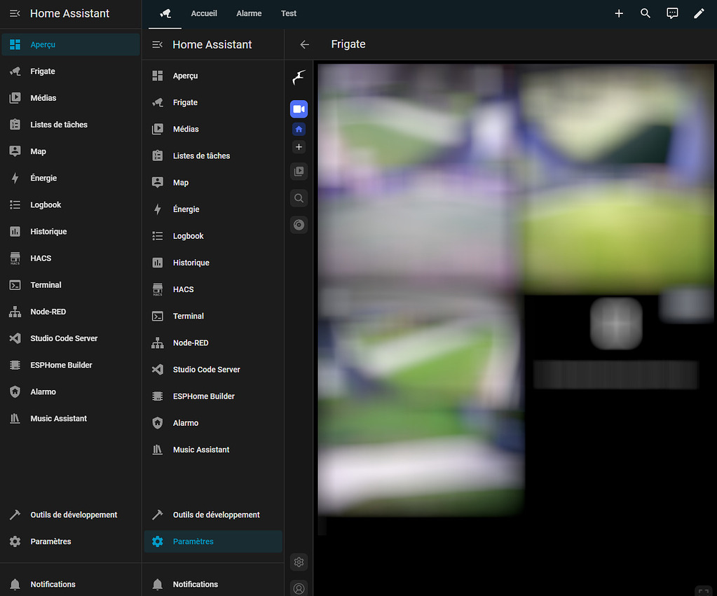 Doublon de la barre latérale quand le dashboard Frigate est dans le ...