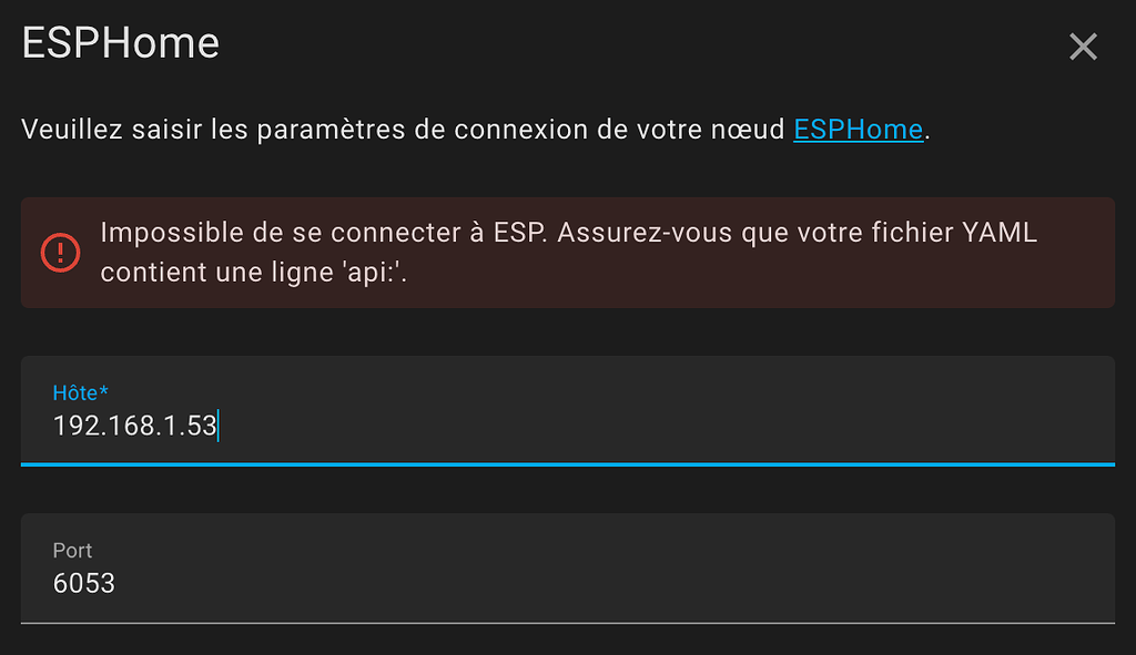 Je n'arrive pas à intégrer mon esp32 dans Home Assistant - Entraide ... Je n'arrive pas à intégrer mon esp32 dans Home Assistant - Entraide ...