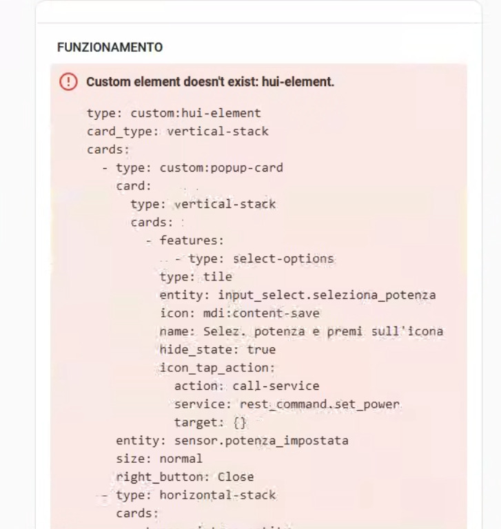 Custom element doesn't exist: hui-element - Entraide Home Assistant ... Custom element doesn't exist: hui-element - Entraide Home Assistant ...
