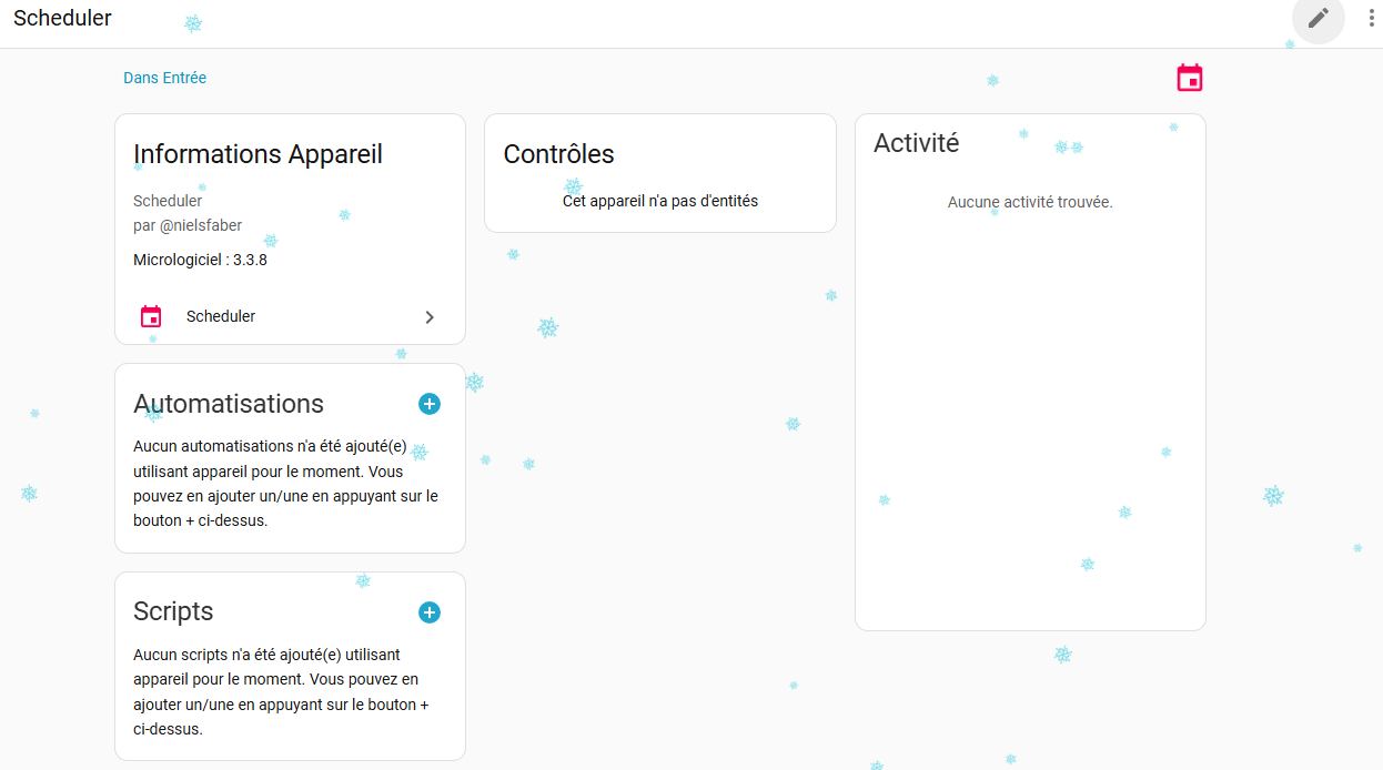Problème installation Scheduler card et component - Entraide Home ...